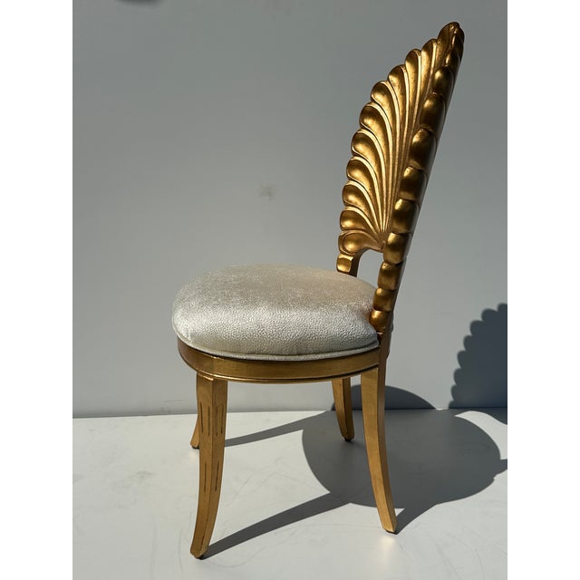 1980s Gold Leaf Venetian Grotto Style Chair | Chairish