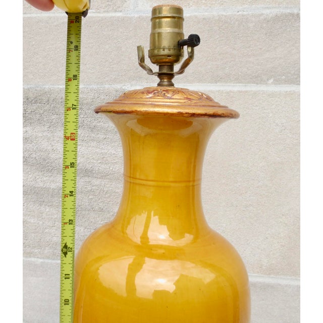 Antique Chinese Yellow Glaze Vase Lamp | Chairish