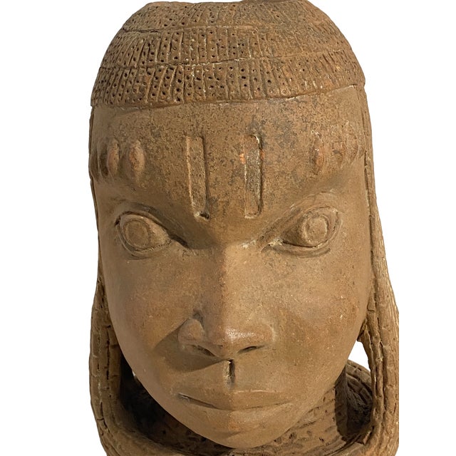 Large King Ife Clay / Terracotta Oba Head Edo People Nigeria African 12 ...