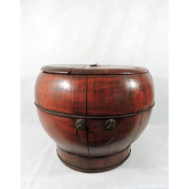 Antique Chinese Elm Wood Storage Box With Antiquities Seal | Chairish