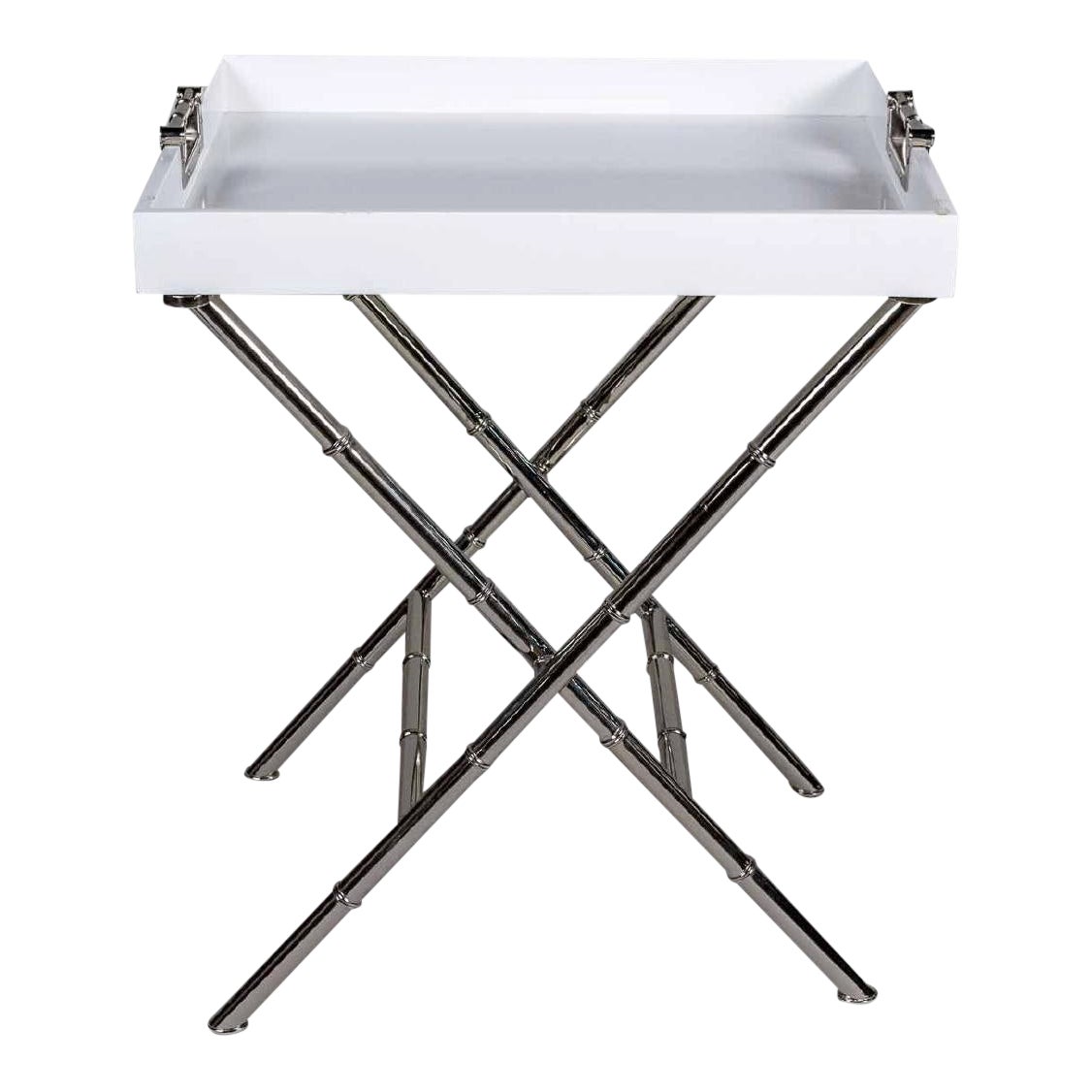 Lacquer Cocktail Tray on Stand | Chairish