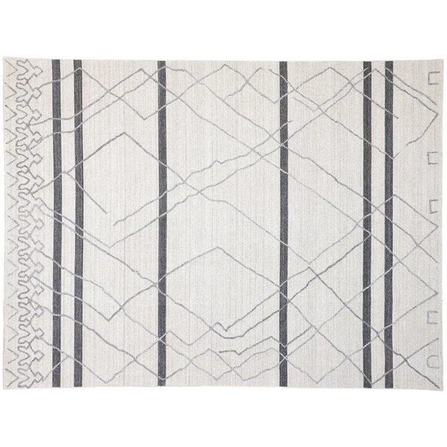 Contemporary Gray Moroccan Style Area Rug - 8′ × 9′11″ | Chairish