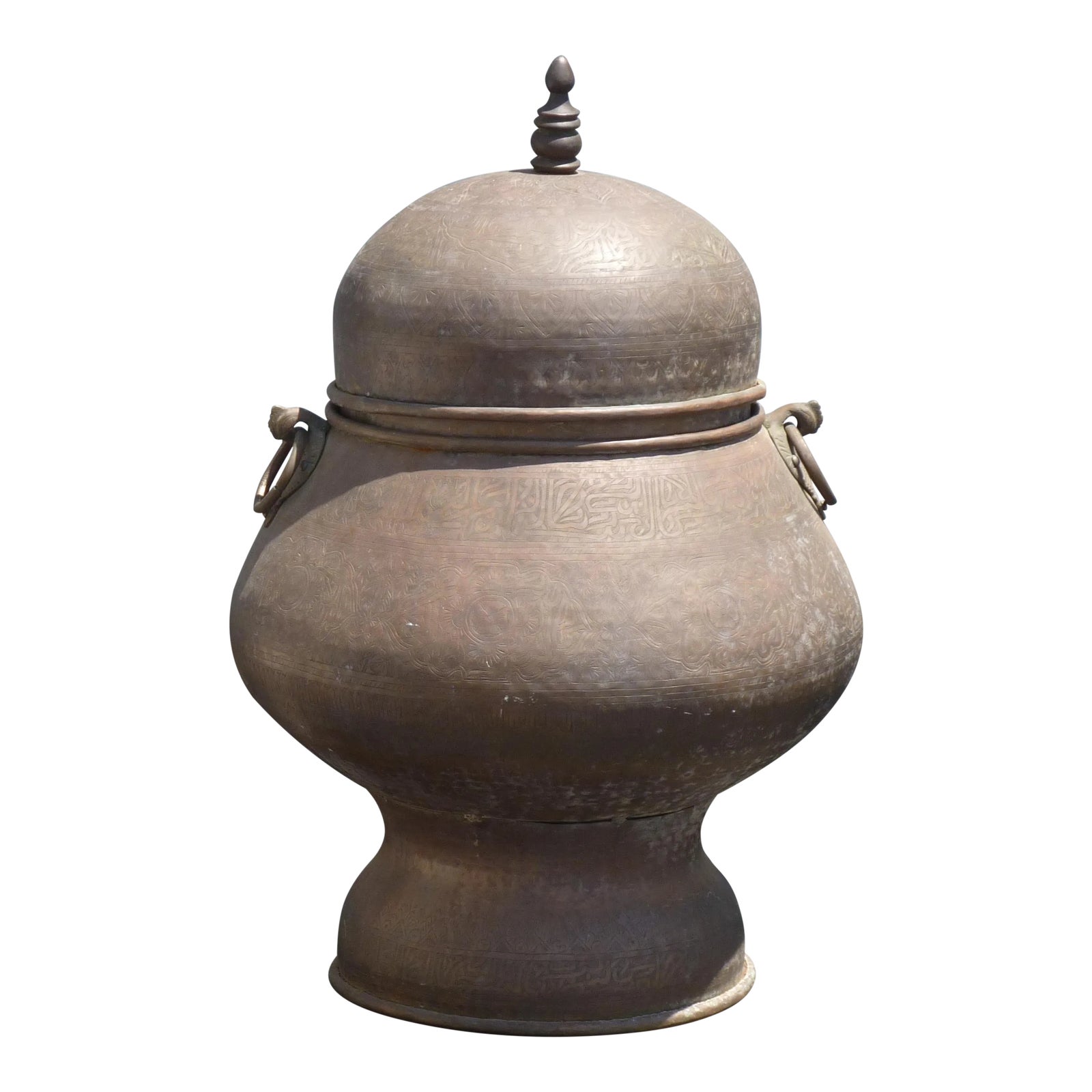 20th Century Middle Eastern Incised Copper Urn | Chairish