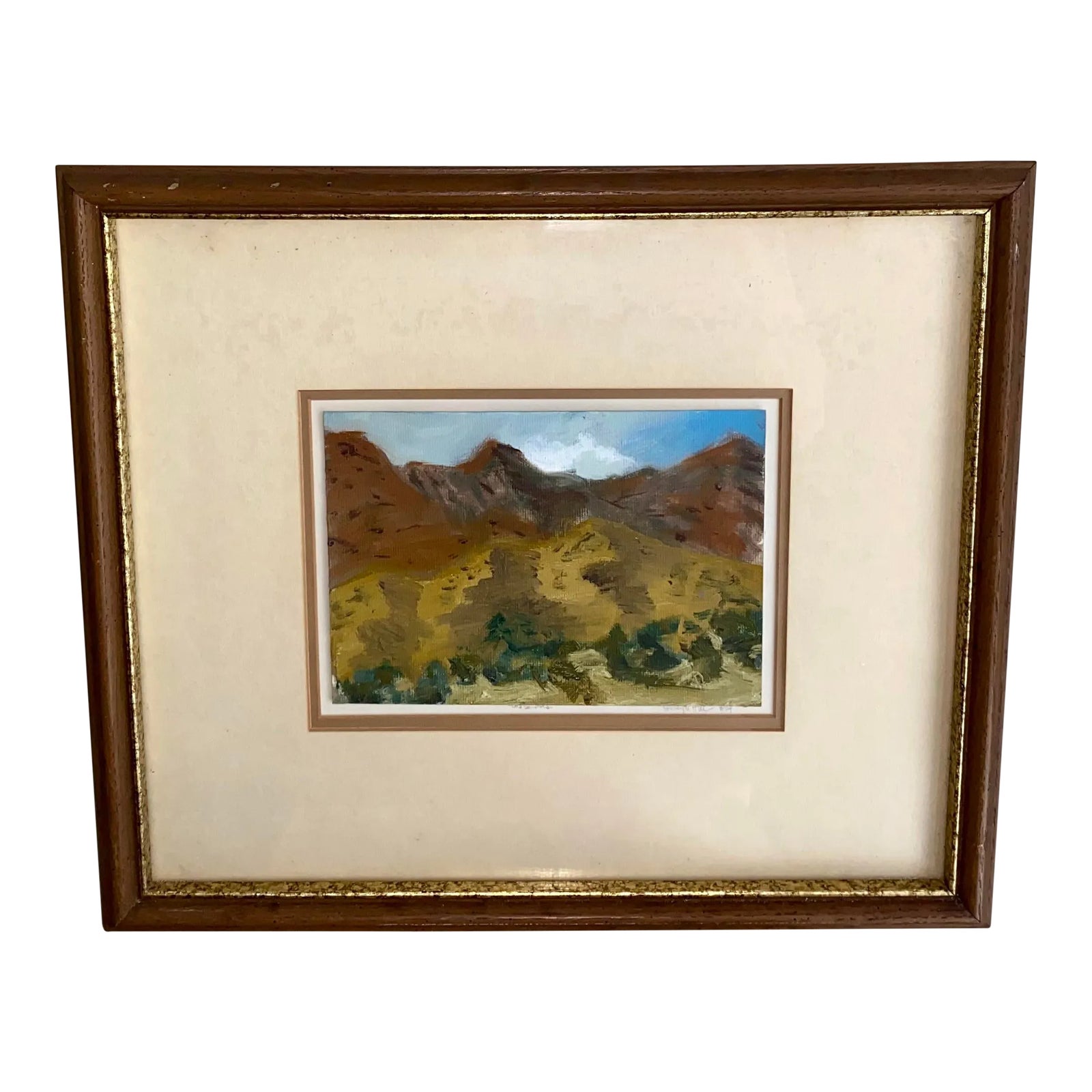 Vintage Western Oil Painting of Sandia Mountains New Mexico by Shelley ...