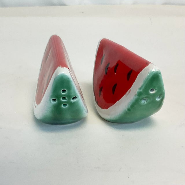Mid-Century Americana Boho Chic Ceramic Watermelon Salt & Pepper ...