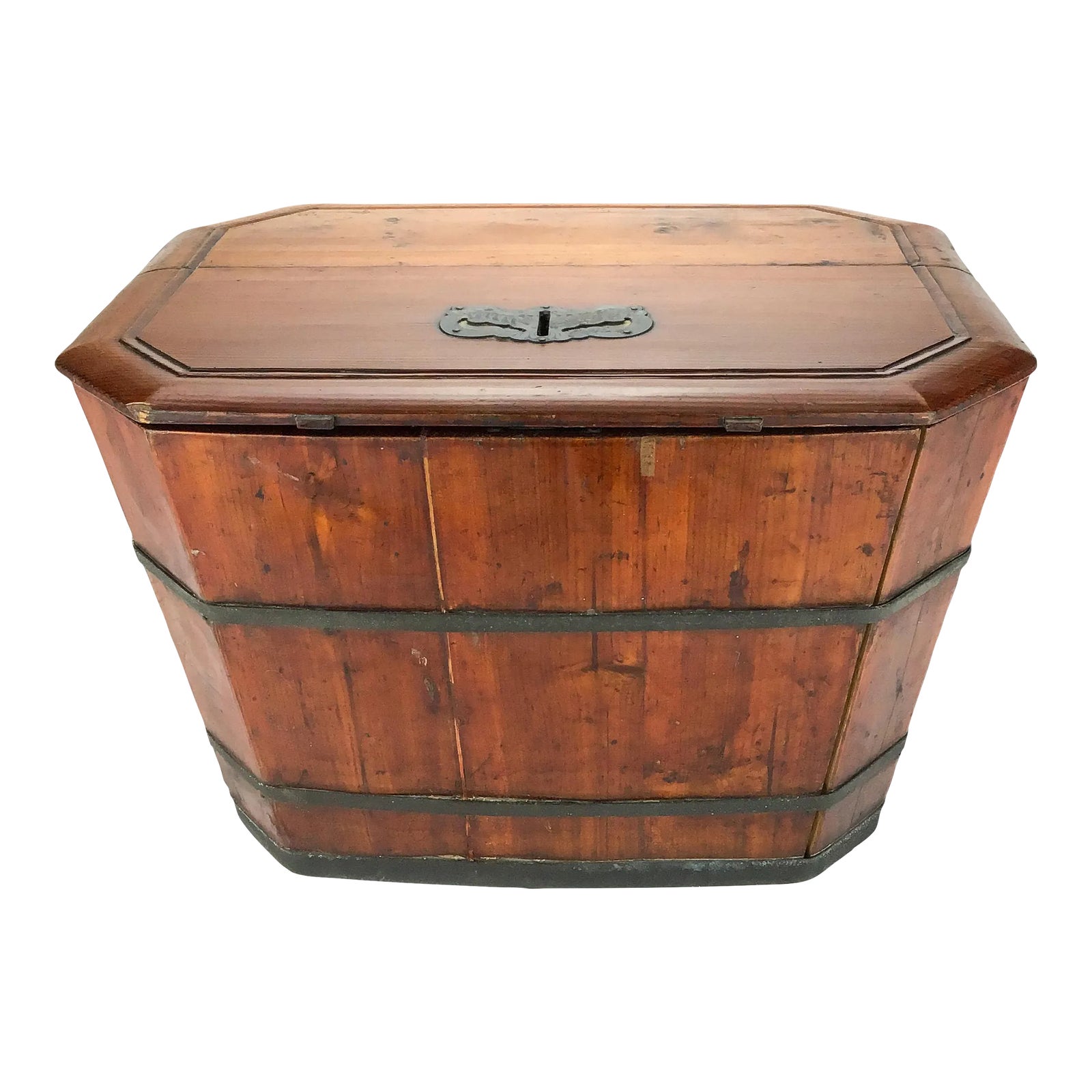 Large Wooden Antique Chinese Wedding or Money Chest Trunk | Chairish