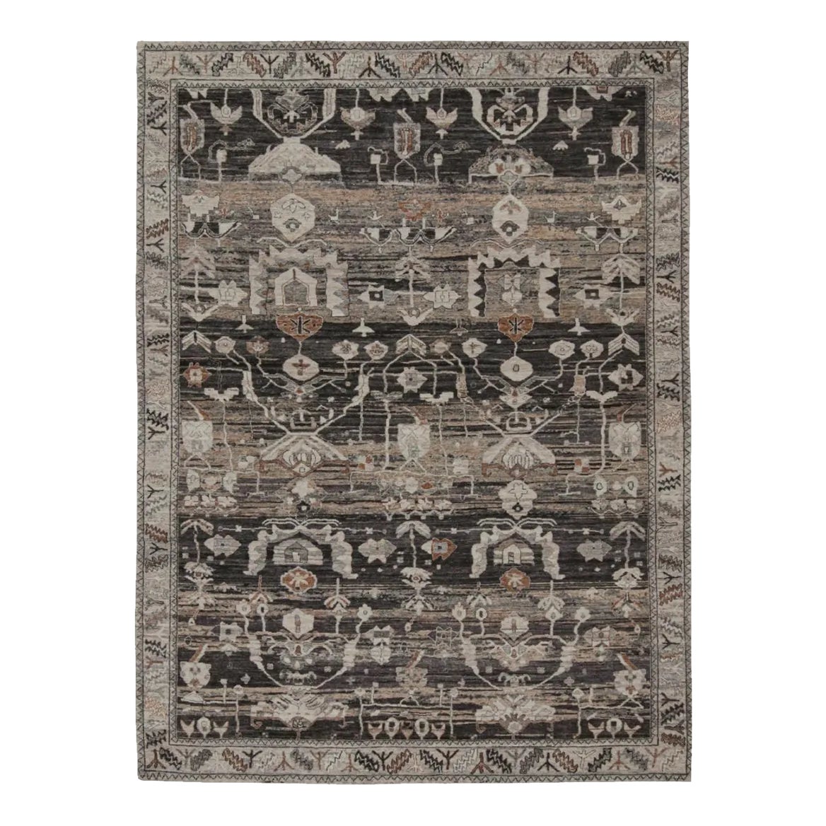 Rug & Kilim’s Modern Classics Rug in Gray With Geometric Floral ...