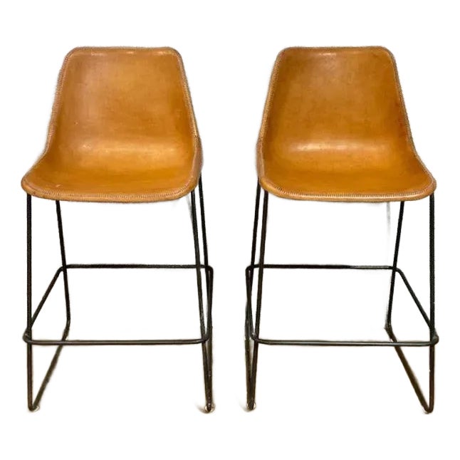Set of 2 Jayson Home Five Sol Y Luna Leather Short Bucket Counter ...