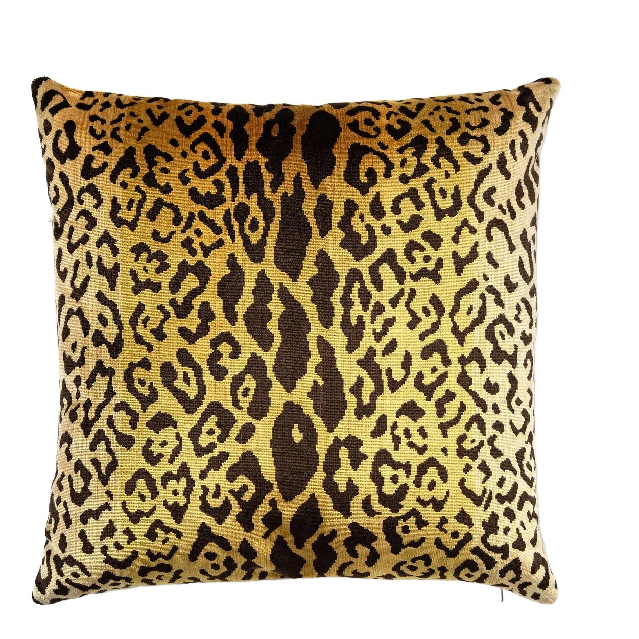 The House of Scalamandré Leopardo / Velvet Pillow, Gold & Black/beige ...