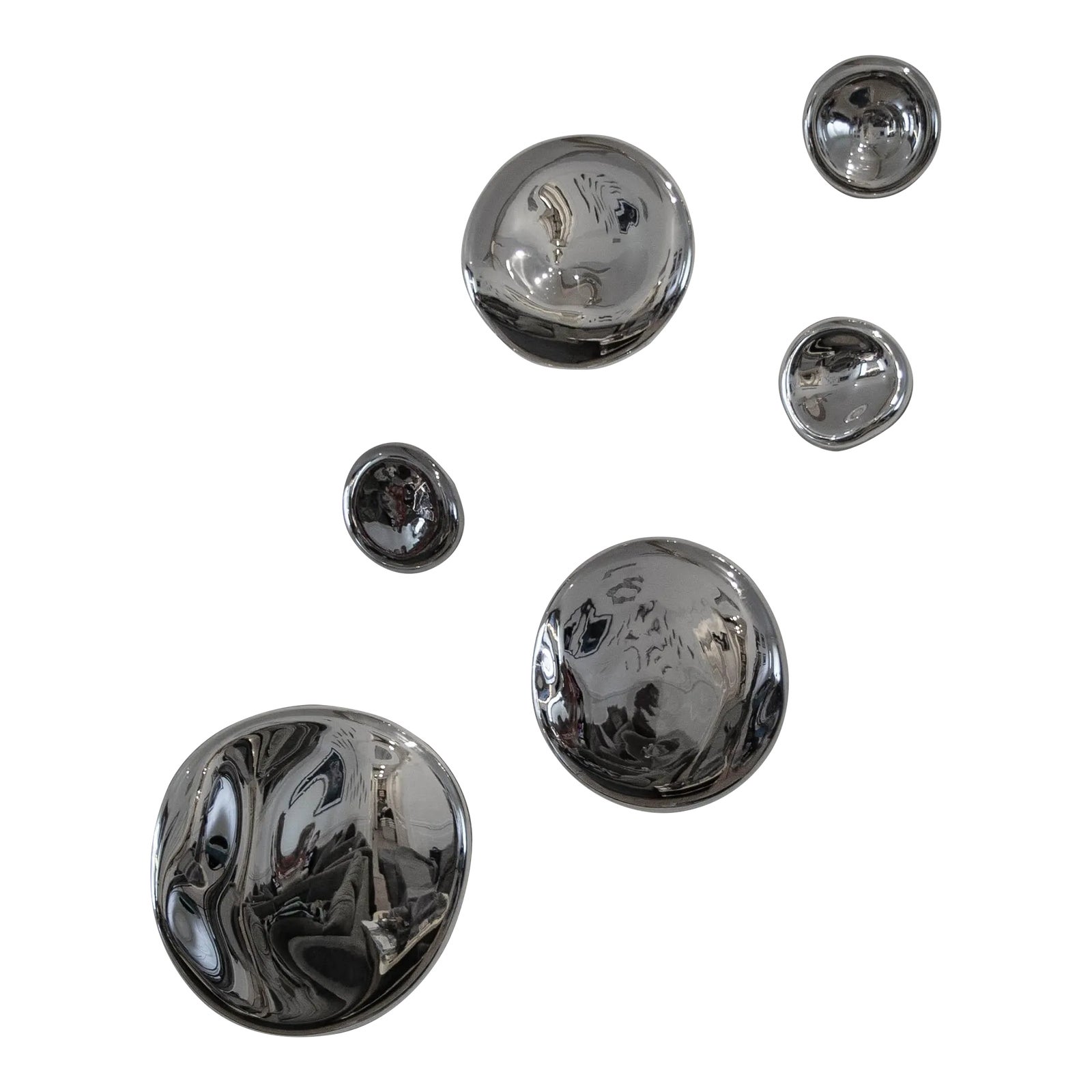 "Mercury Drops (Silver)" Blown Glass Fine Art Installation | Chairish