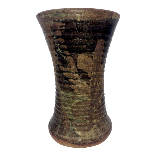 Mid-Century Signed Studio Pottery Vase | Chairish