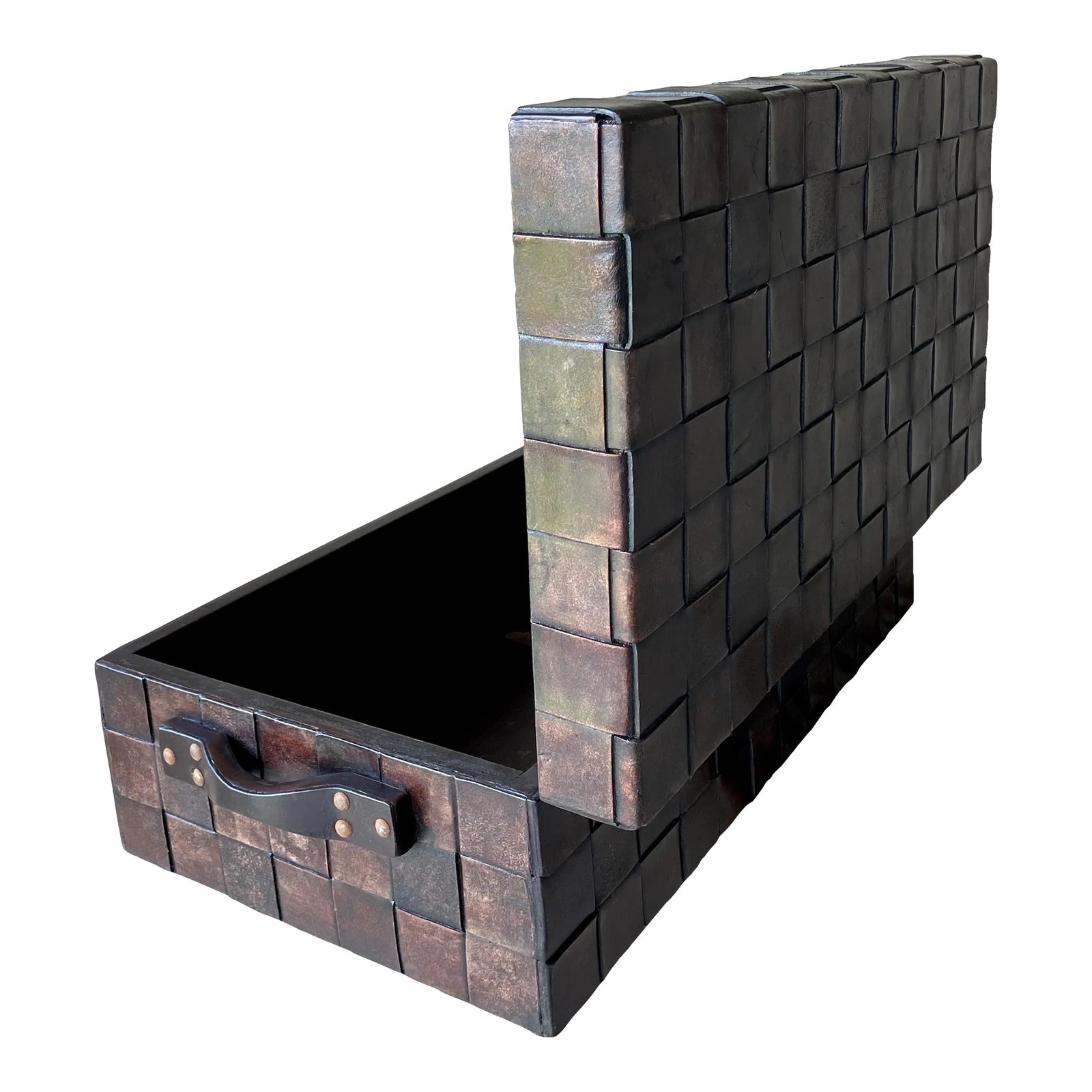 Circa 1980 Petite Peruvian Leather Wrapped Wooden Storage Trunk (Baúl ...