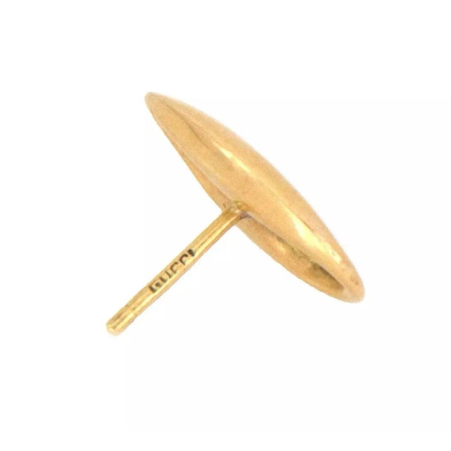 Gucci 18k Yellow Gold Puffed Link Earrings - 2 Pieces | Chairish