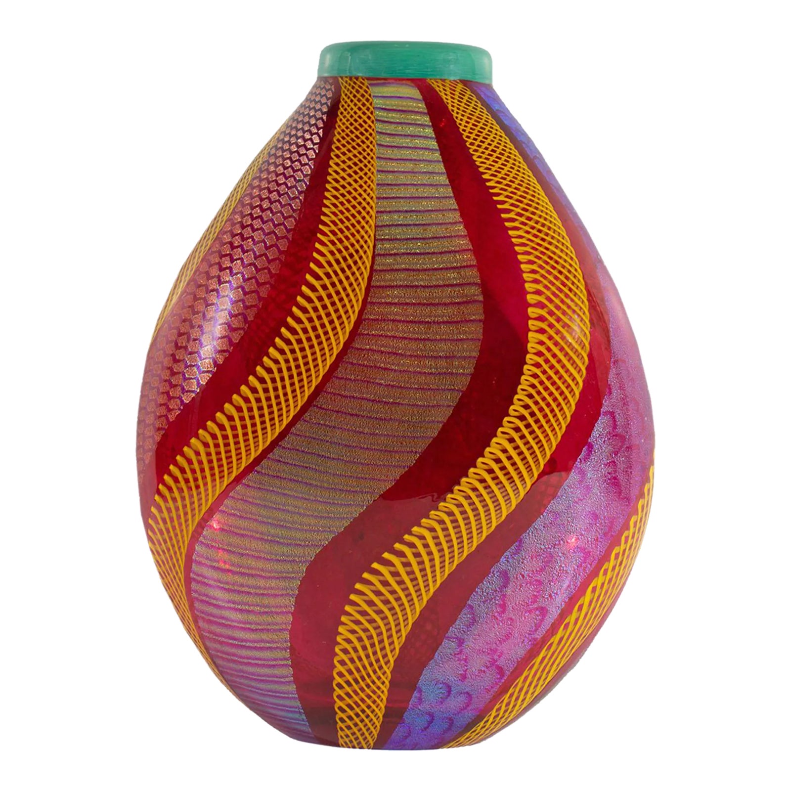 Ken and Ingrid Hanson Signed 2019 Art Glass Vase | Chairish