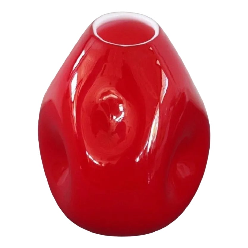 Vintage Italian Reed Vase in Murano Art Glass, 1970s | Chairish