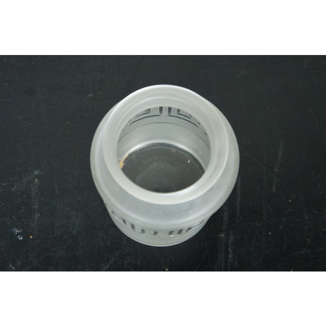 Antique Hand Blown Frosted Glass Greek Key Pickle Vanity Jar Canister ...