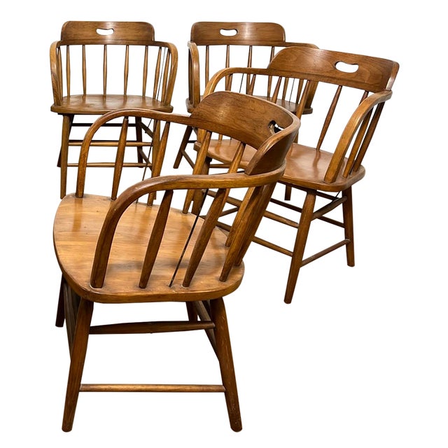 Georgia O'Keeffe Style Quarter Sawn Oak 'Firehouse' Dining Chairs by ...