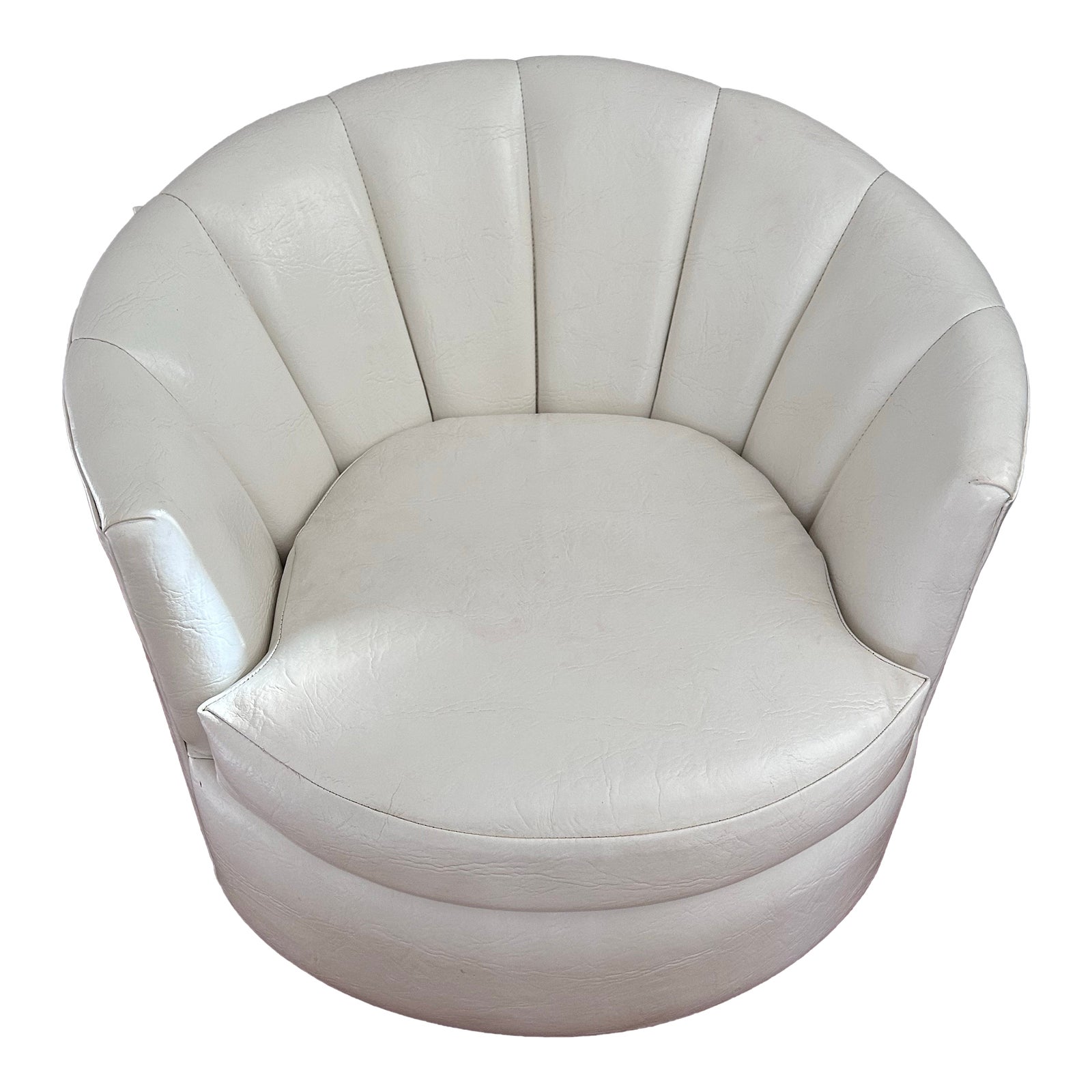 1980s Carter Chair Corp. Swivel Barrel Chair | Chairish