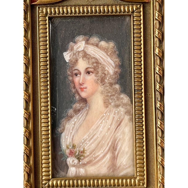 19th Century French Lady Boudoir Portrait Lint Brush in Ormolu Bronze ...