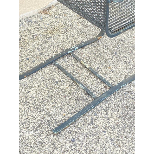 Mid 20th Century Industrial Modern Wrought Iron Mesh Spring Cantilever ...