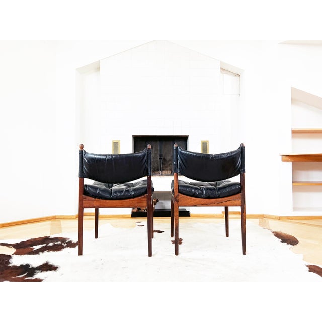 1960s Kristian Vedel Black Leather "Modus" Side Chair | Chairish