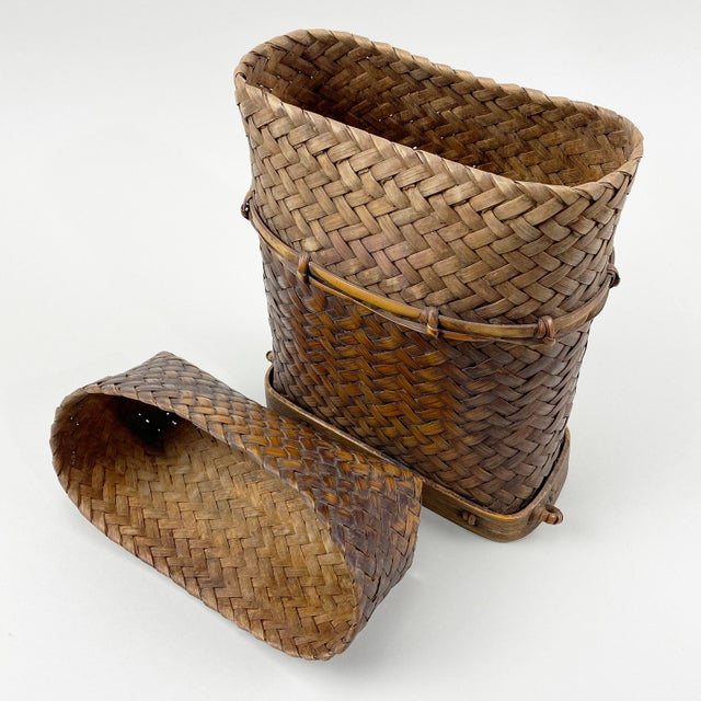 Early 20th Century Asian Covered Basket | Chairish