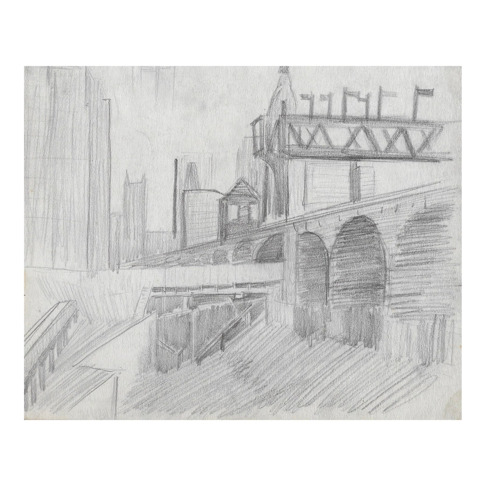 1940s Frank Wallace Philadelphia Drawing | Chairish