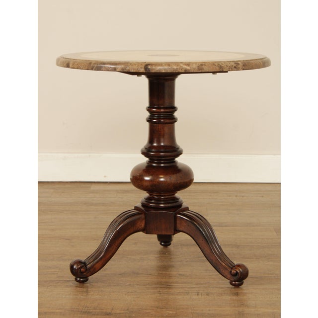 Italian Regency Style Marble Top Pedestal Side Table | Chairish