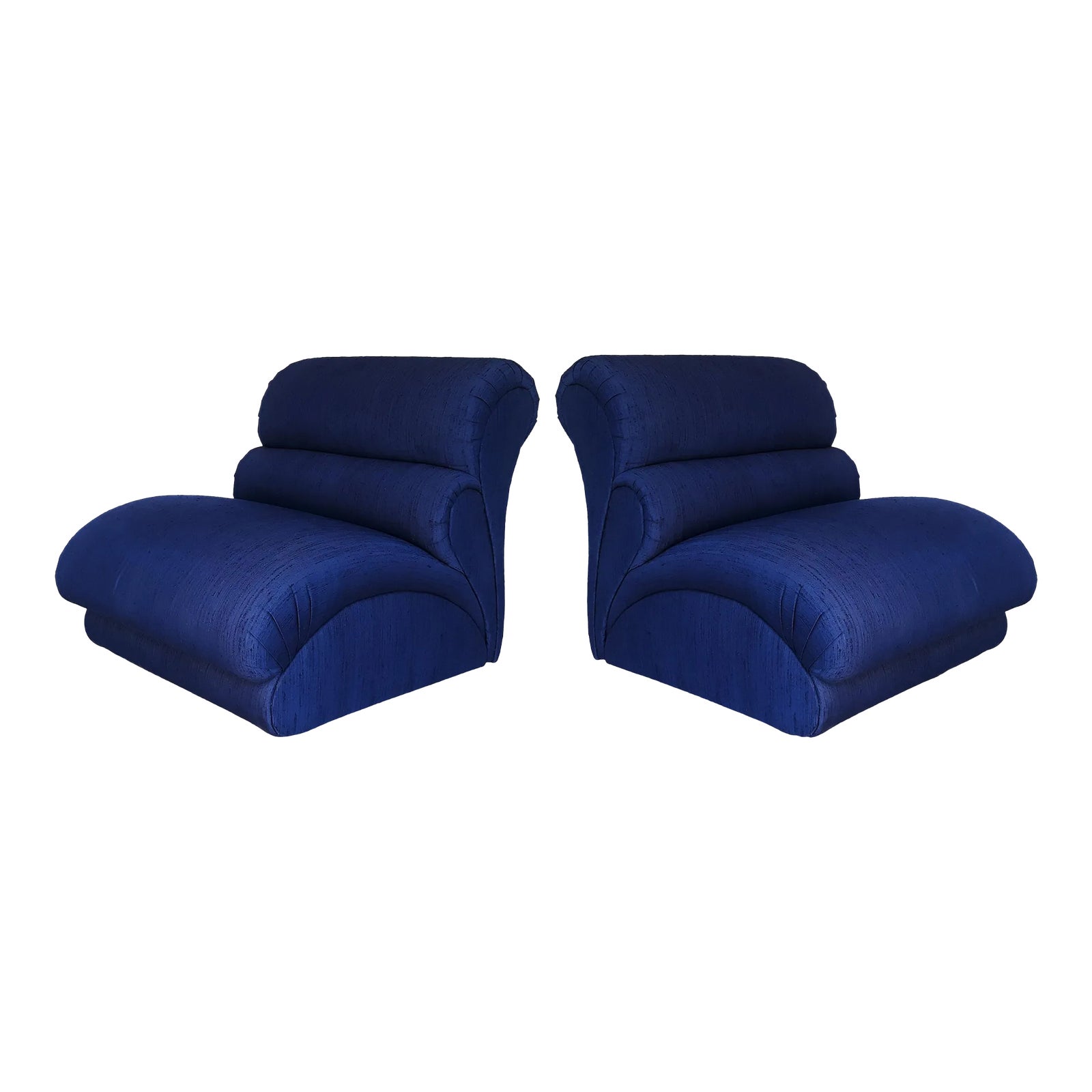 Modern Biomorphic Lounge Chairs by Weiman, 1980s - A Pair | Chairish