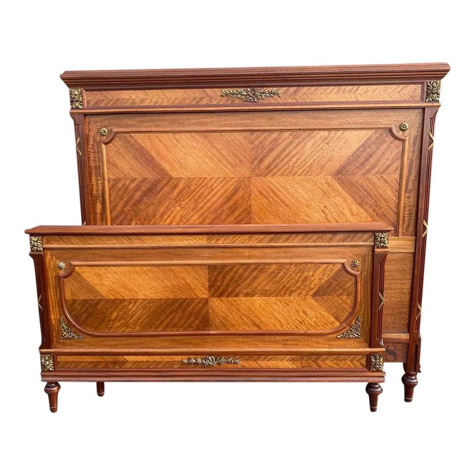 French Headboard and Footboard | Chairish