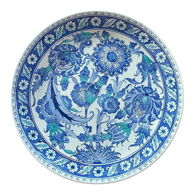 20th Century Turkish Blue & White Kutahya Cabinet / Wall Plate | Chairish