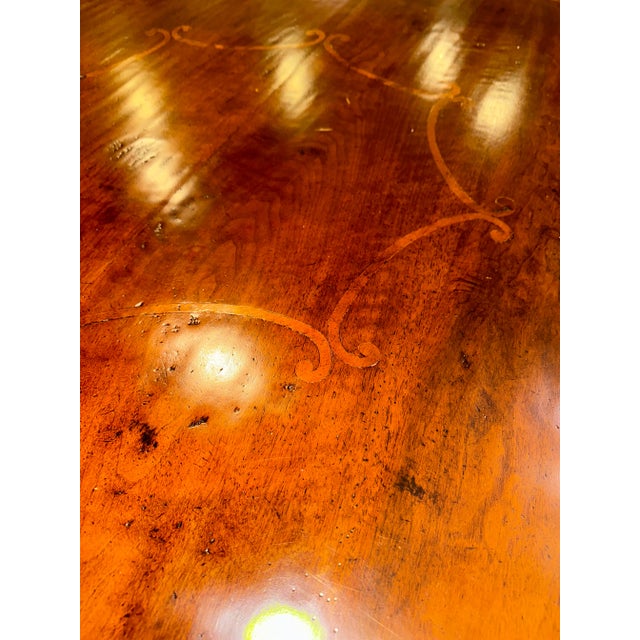 Italian Inlay Trestle Table | Chairish