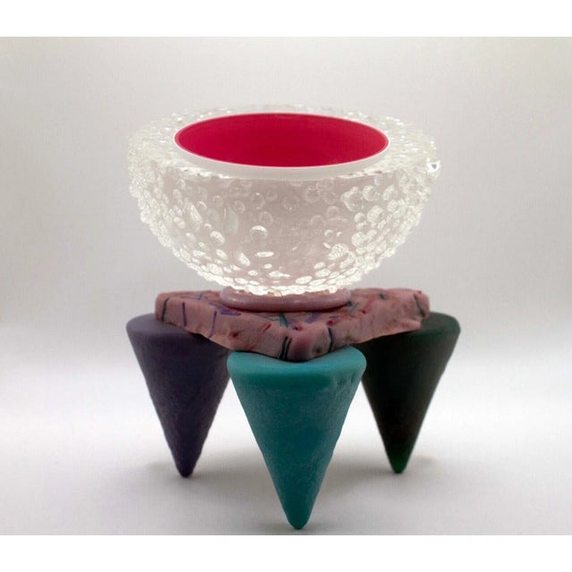 1980s Molly Stone Signed Postmodern Memphis Style Pink, Teal & Purple ...