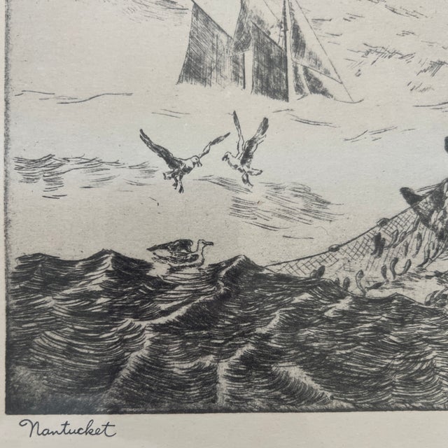 Early 20th Century Lionel Barrymore Etching Nantucket, Framed | Chairish