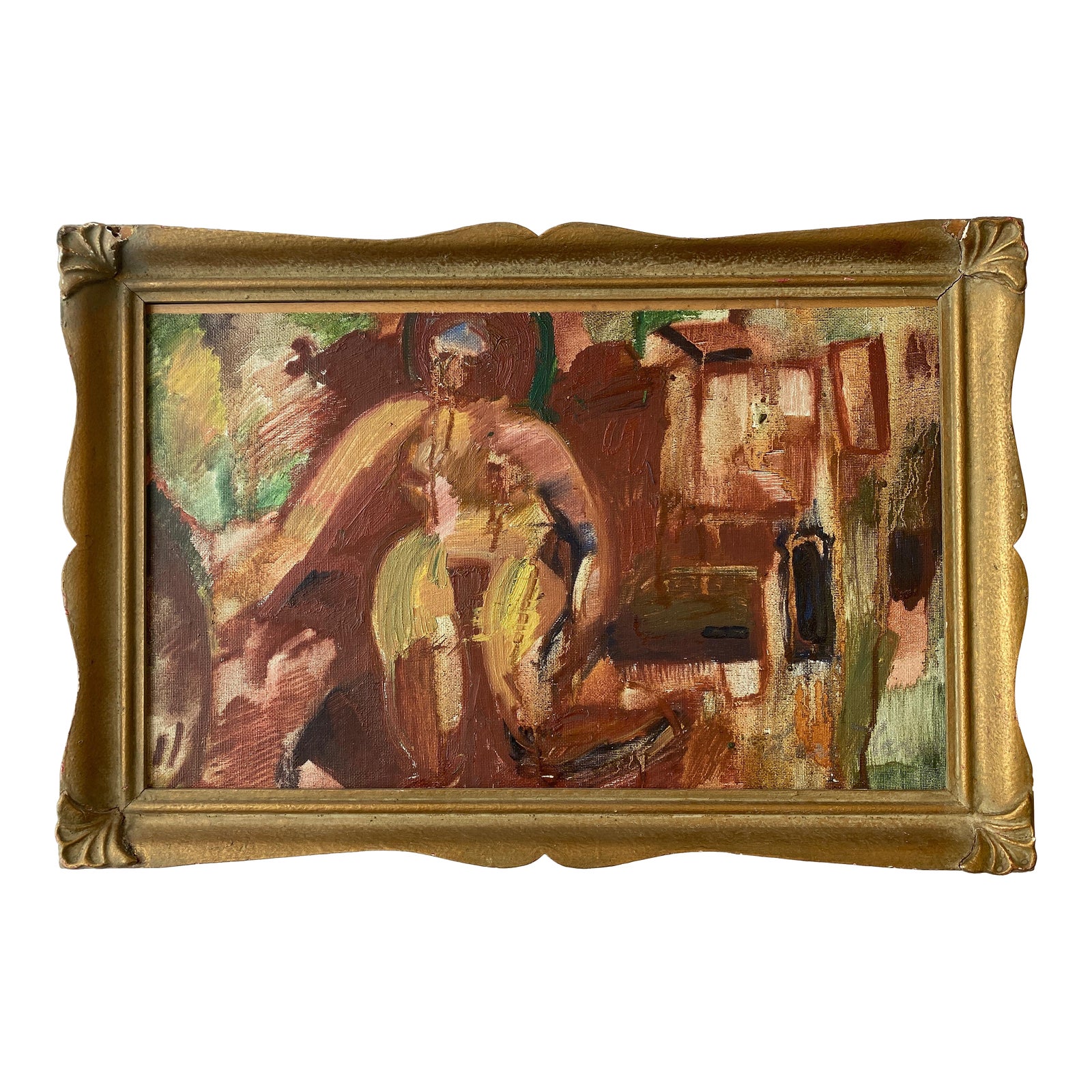 Mid-Century Figural Painting by Swedish Artist Lars Herder in Original ...