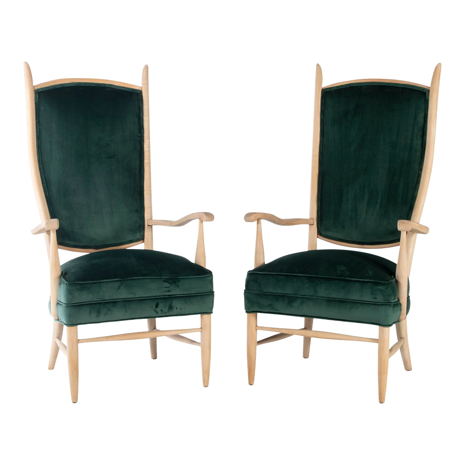 Circa 1950s Maxwell Royal American High Back Upholstered Chairs - A ...