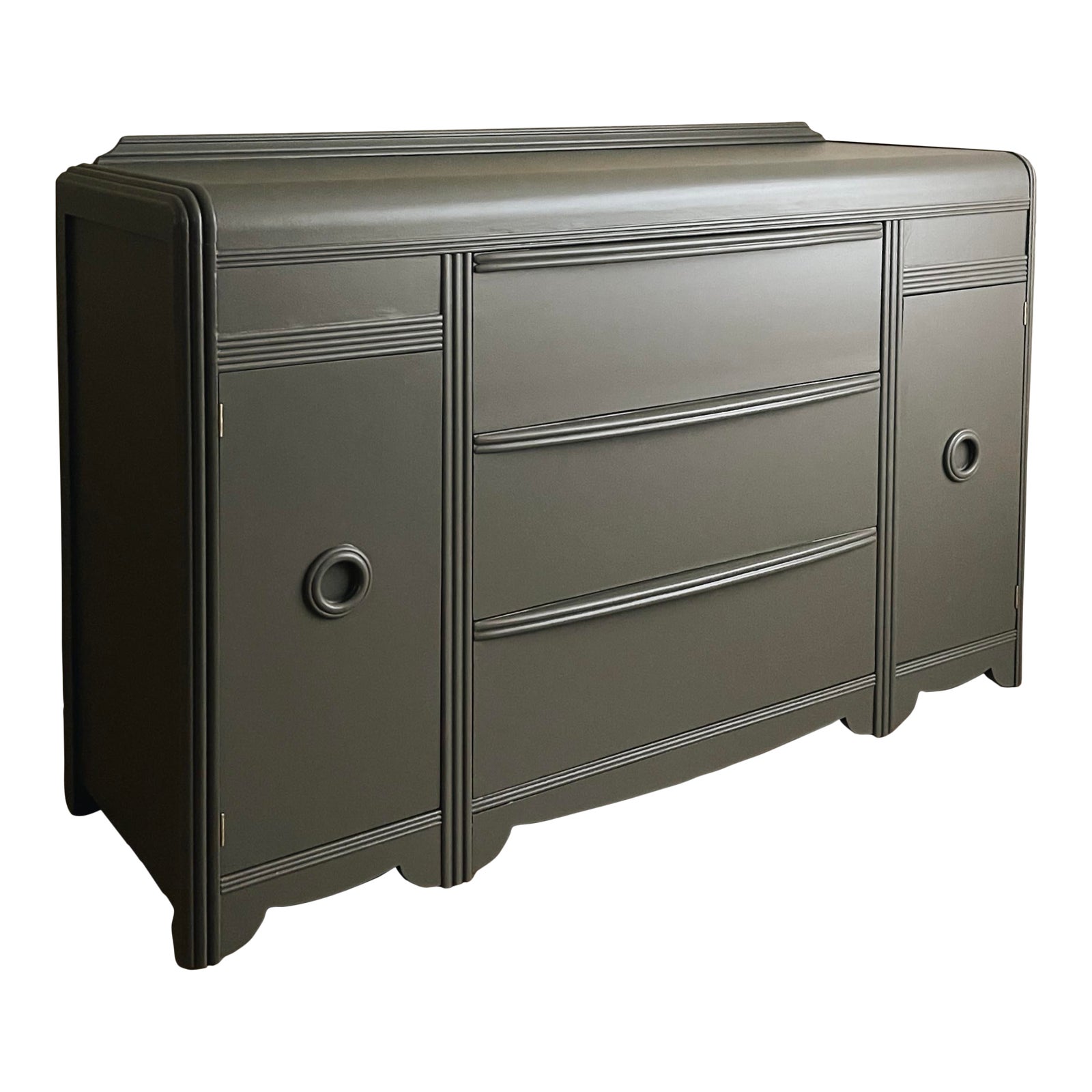 1930s Art Deco Waterfall Sideboard Buffet | Chairish