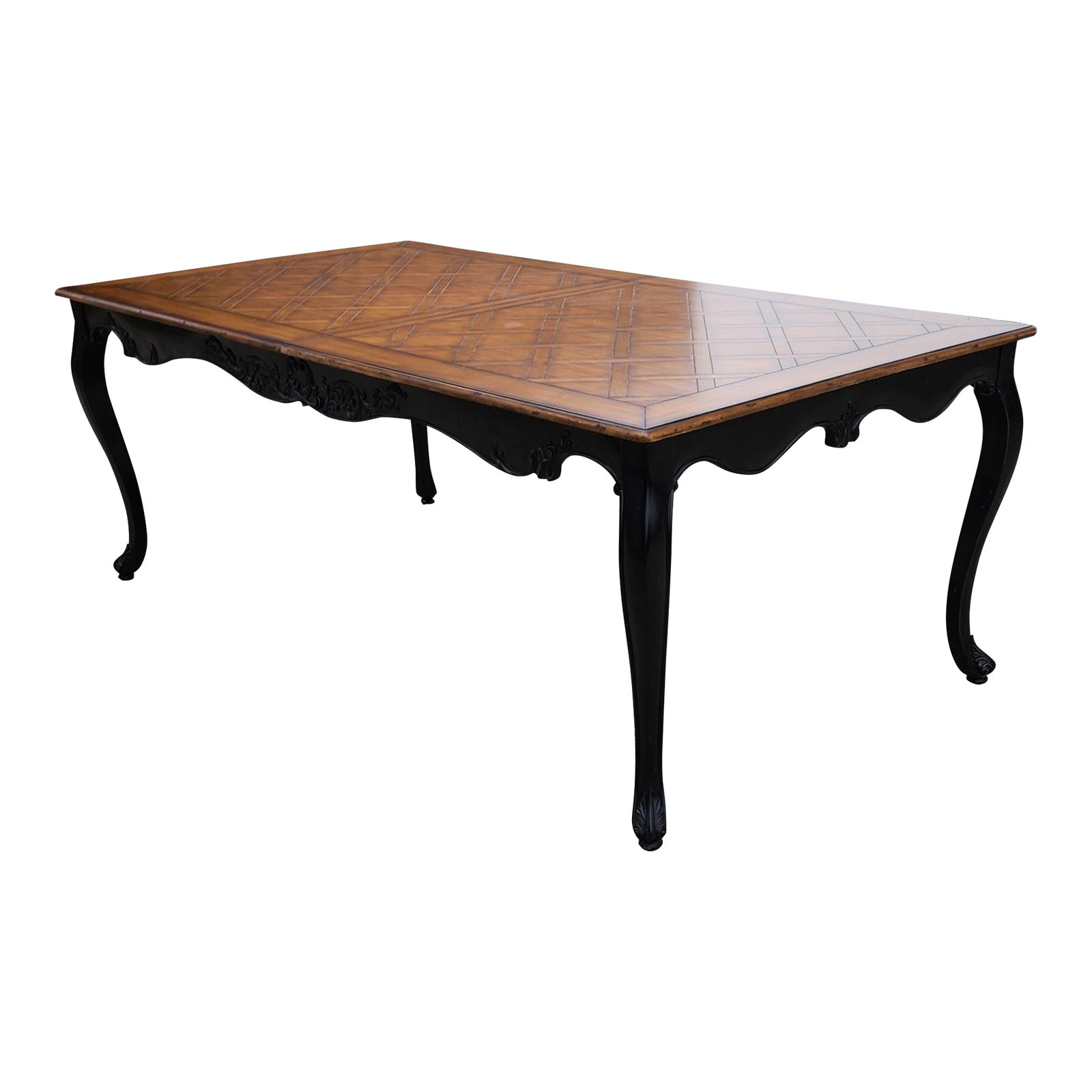 Rustic European Style Dining Table With Concealed Leaf | Chairish