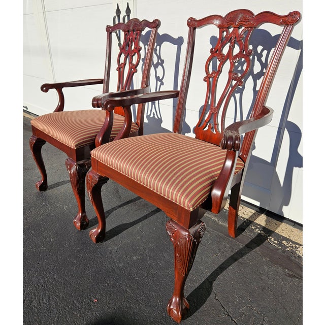 1990s Ethan Allen 18th Century Mahogany Dining Room Armchairs ...