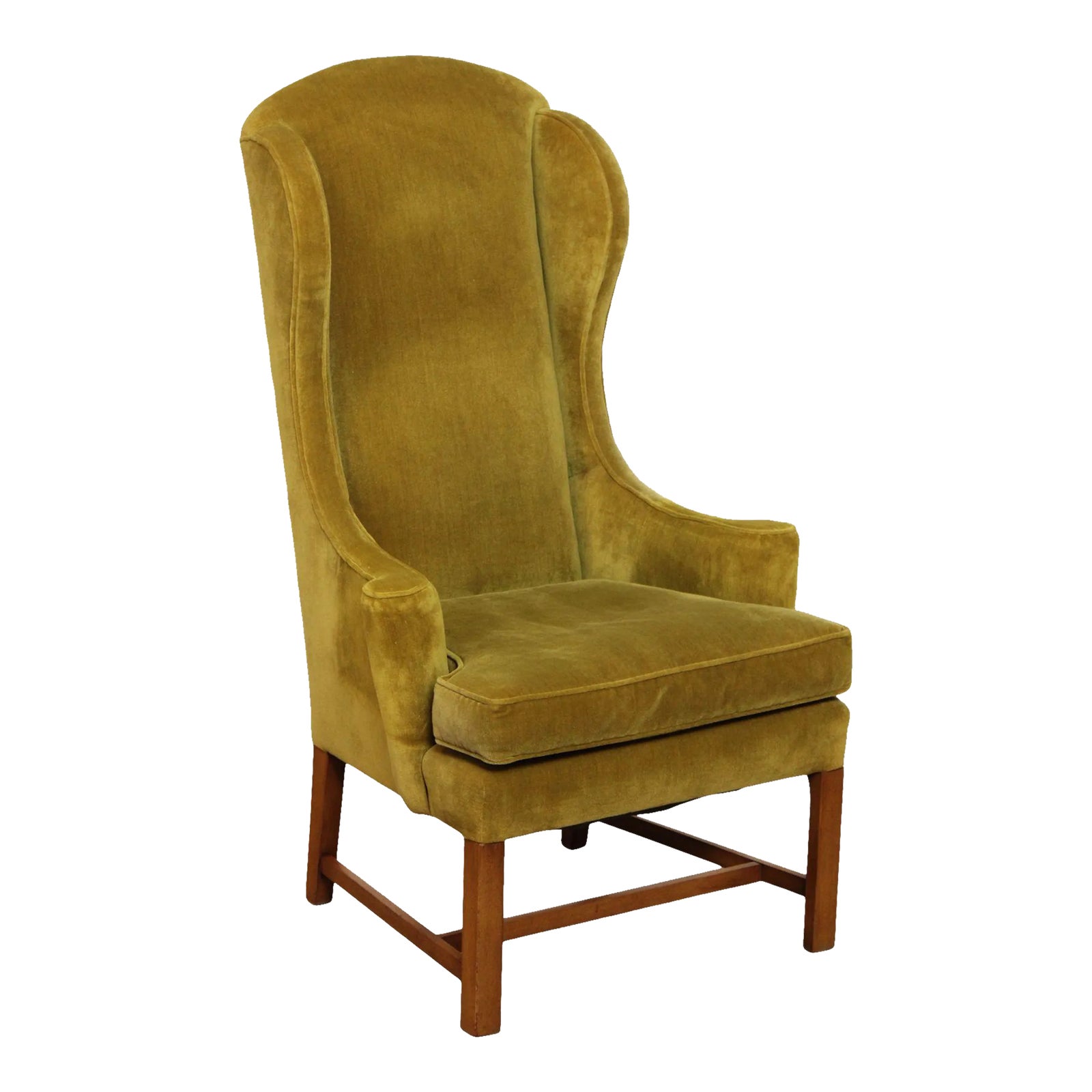 Chippendale Style Tall Back Wing Chair | Chairish
