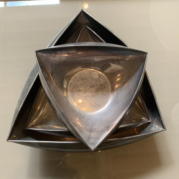 Pampaloni Sterling Silver Triangular Bowls - Set of 3 | Chairish