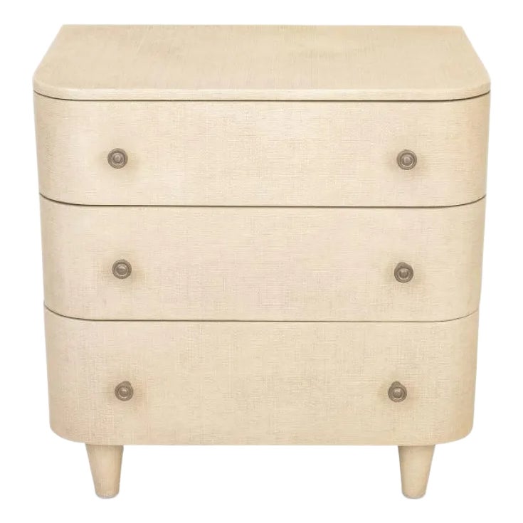 Karl Springer Style Linen Wrapped Chest of Drawers | Chairish