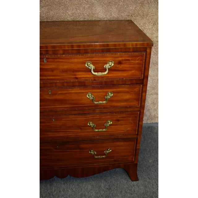 Vintage Stuart Swan Inlaid Mahogany Regency Style Four Drawer Chest of ...