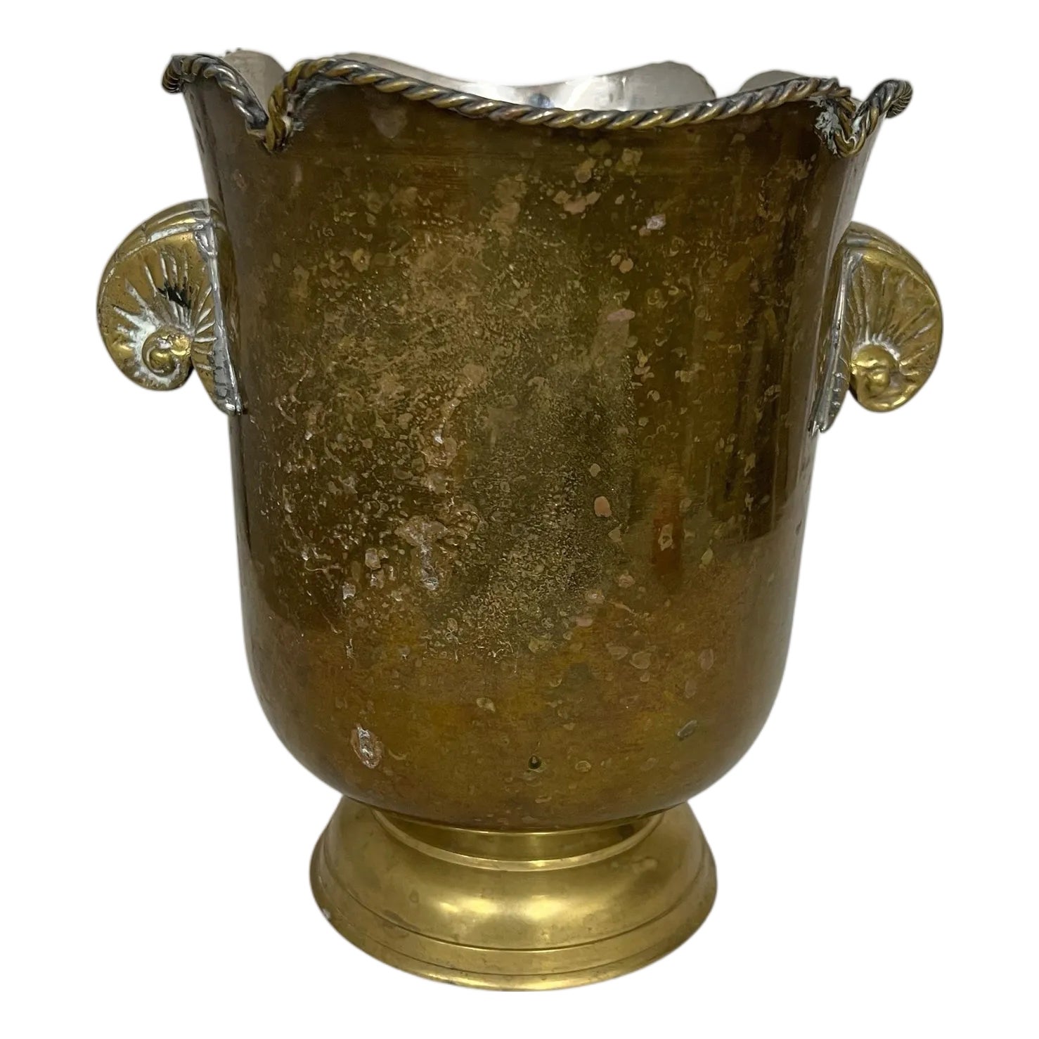 Vintage Coastal Wine Cooler Ice Bucket Elephant Trunk Handles, Rope ...