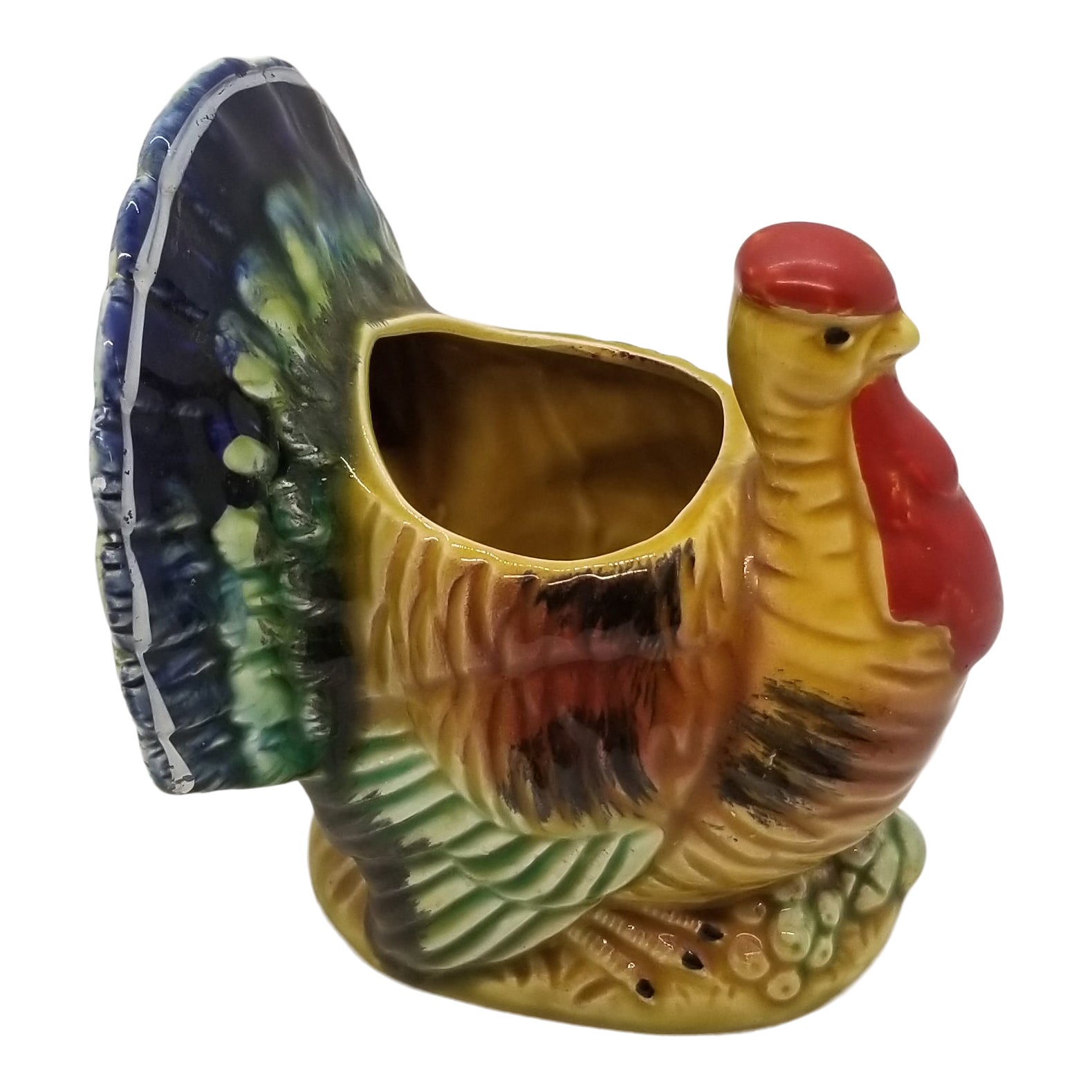 Vintage Thanksgiving Relpo Small Cermanic Turkey Planter | Chairish