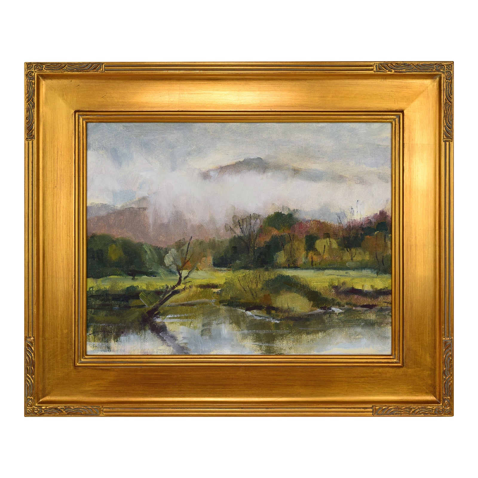 Vintage American Impressionist Autumn Mountain Landscape Painting With ...