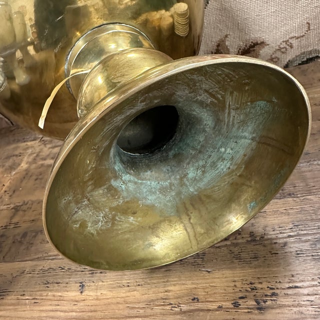 1920s Extra Large Brass Chalice Footed Bowl | Chairish