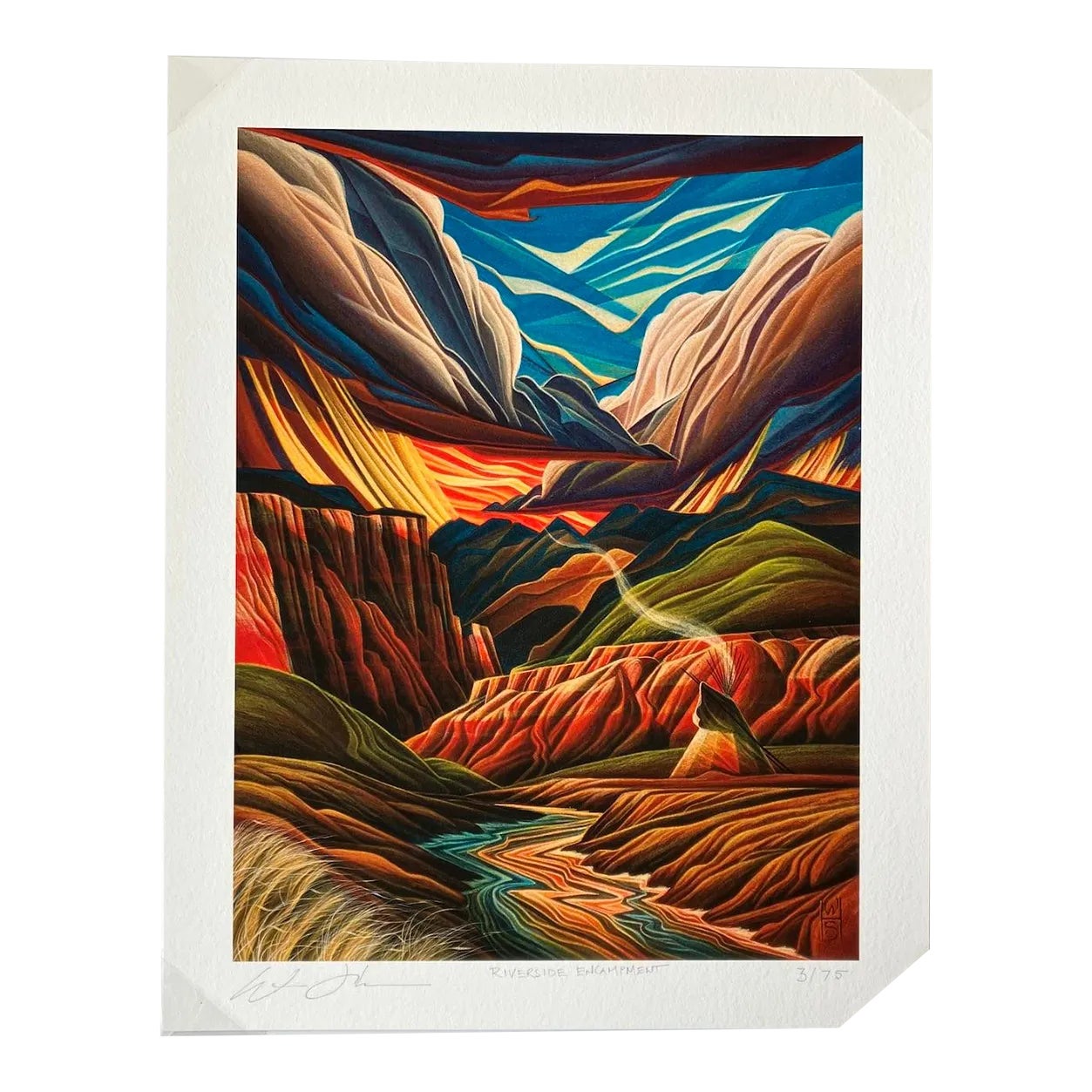 William Haskell "Riverside Encampment" Giclee on Paper Limited Edition ...