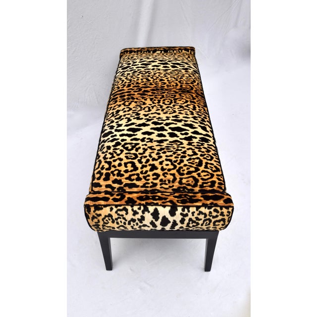 1970s Leopard Velvet Bench Attributed to Edward Wormley for Dunbar ...