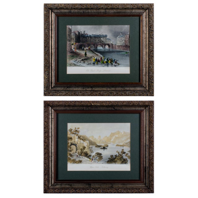 1840's Irish Prints of Killarney and Limerick- a Pair | Chairish